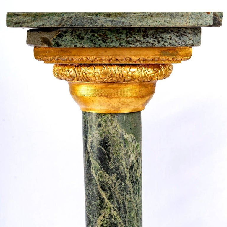 Pair of Ancient Columns, Sea Green Marble and Bronze, Period: 19th ...