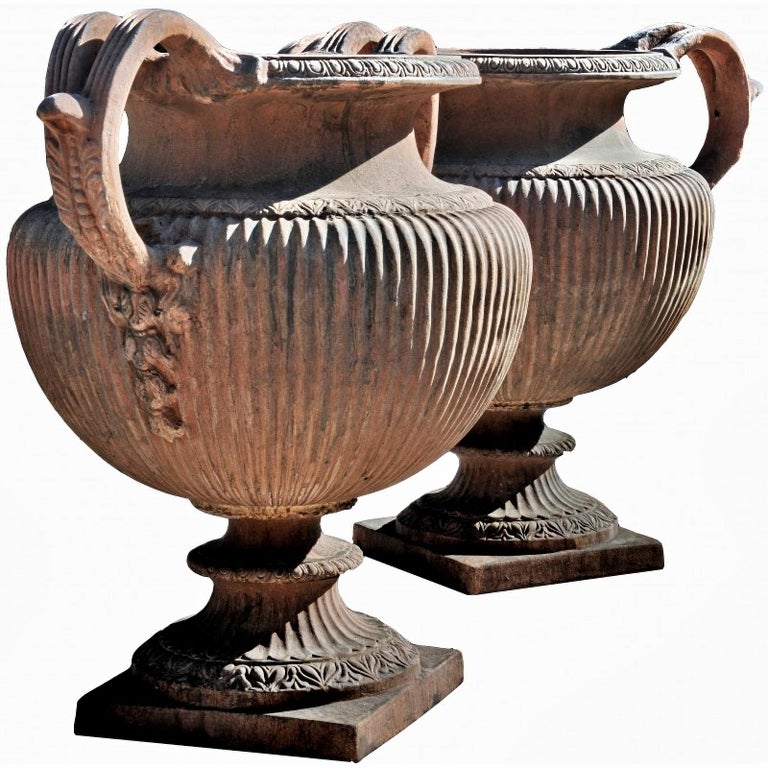 Pair of Ancient Greek Terracotta Vases Reproduction Crater of Mitridate ...