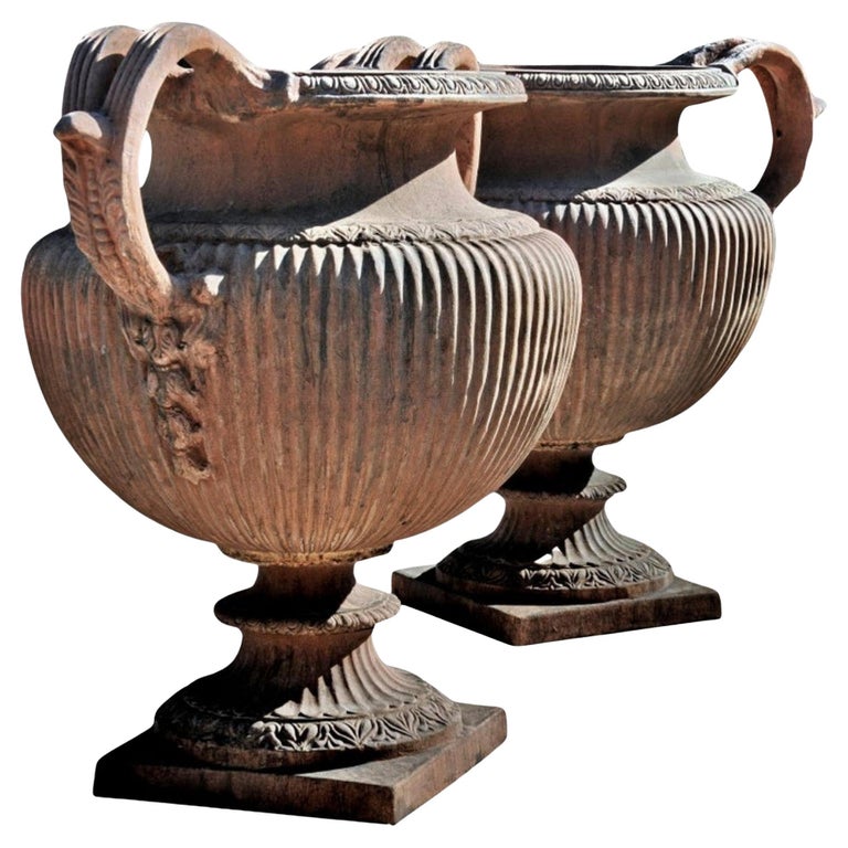 Pair of Ancient Greek Terracotta Vases Reproduction Crater of Mitridate ...