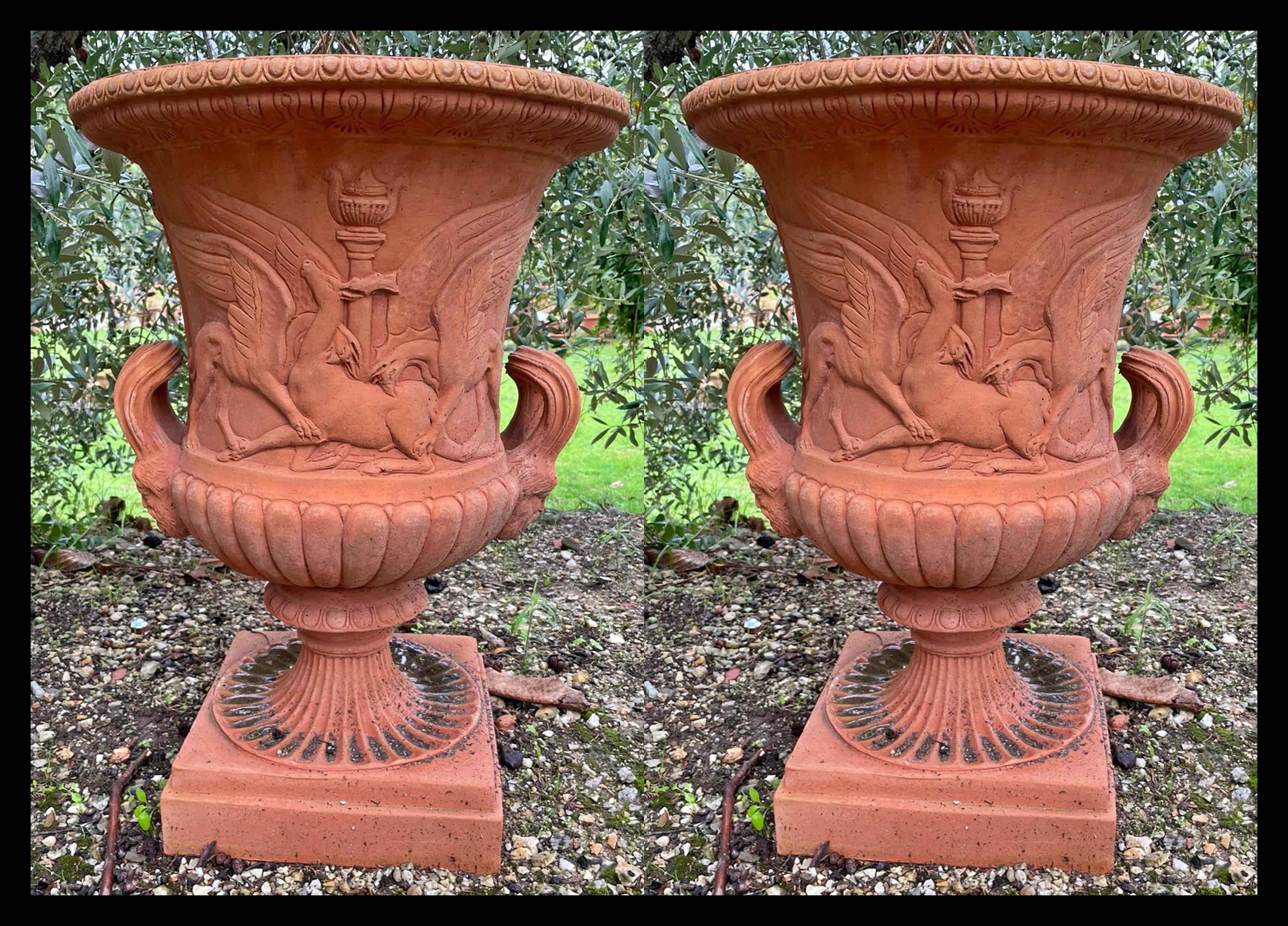 PAIR of Ancient Roman Vase " Fight of The Dragon " end 20th Century H ...