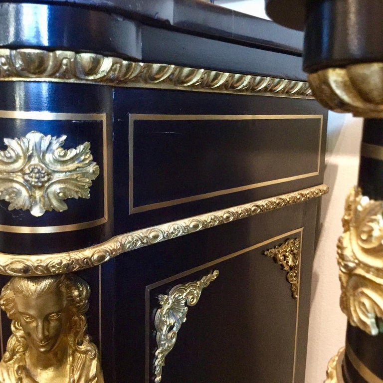 Pair of André-Charles Boulle Style Cabinets, 19th Century For Sale at ...