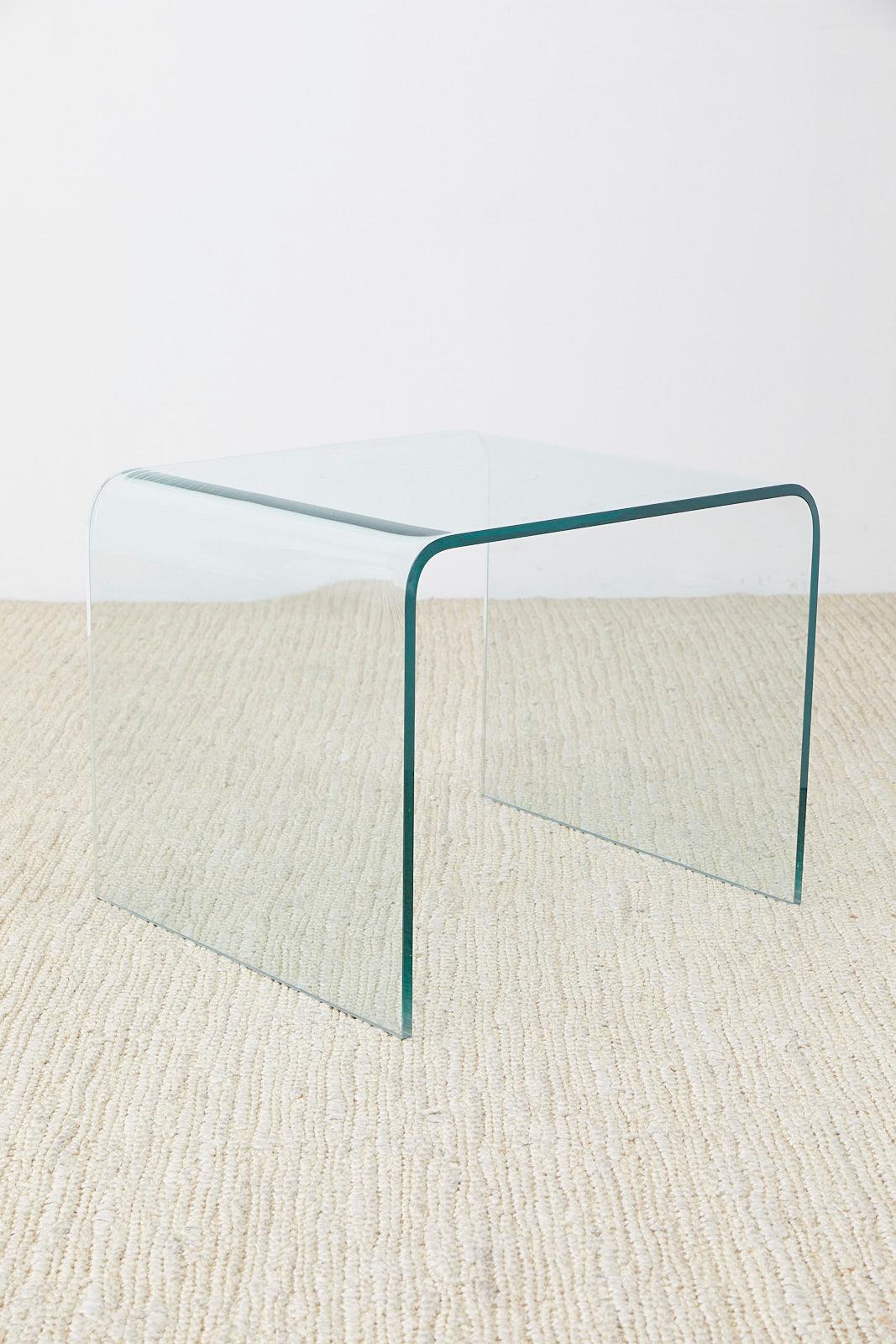 Pair of Angelo Cortesi Glass Waterfall Nesting Drink Tables at 1stDibs ...