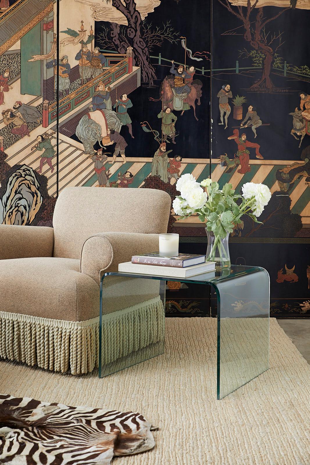 Pair of Angelo Cortesi Glass Waterfall Nesting Drink Tables at 1stDibs ...