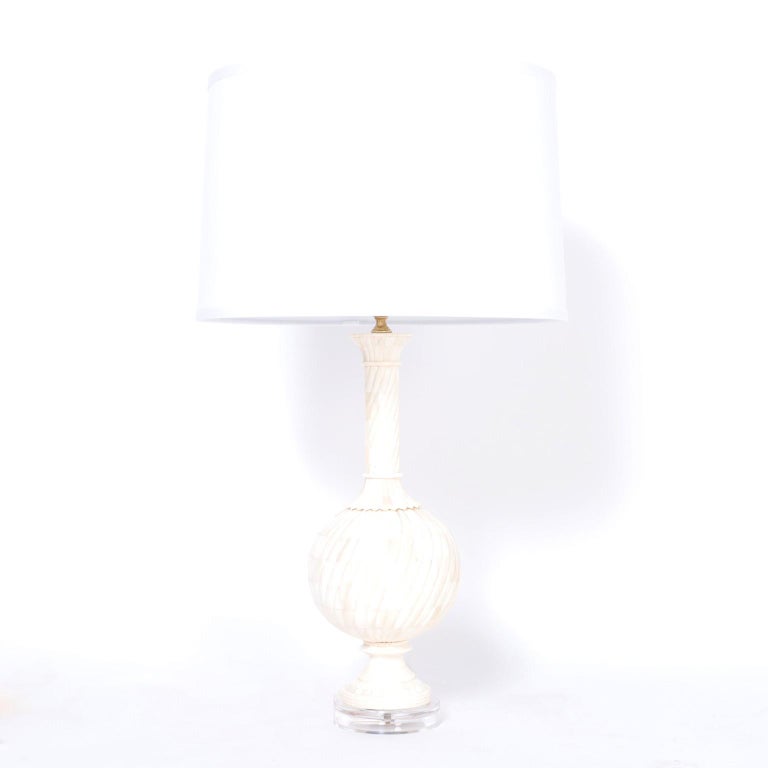 Pair of Anglo Indian Bone Table Lamps For Sale at 1stDibs