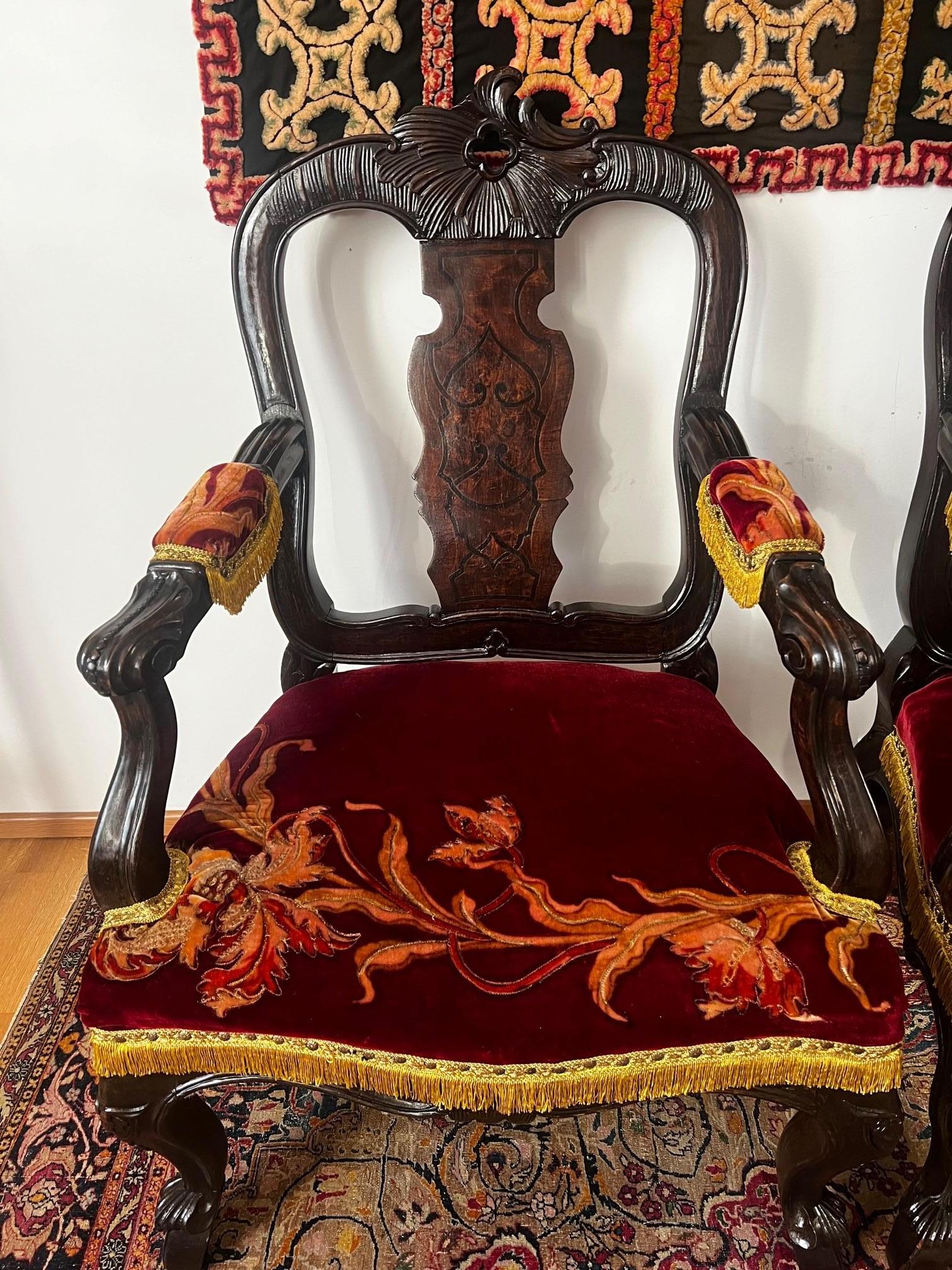 Pair of Antique 18th Century French Walnut Cardinal Armchairs For Sale ...