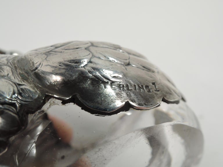 Pair of Antique American Sterling Silver and Glass Swan Bird Open Salts ...