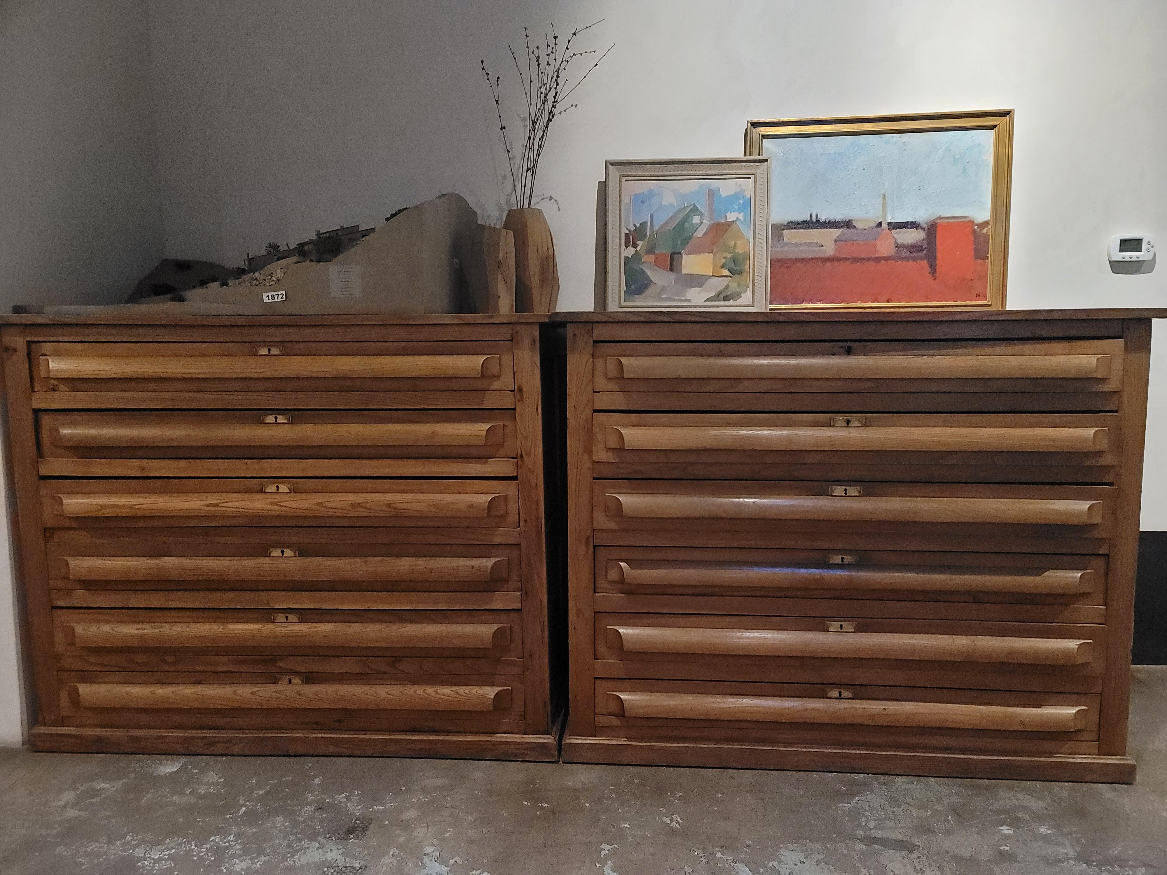 Pair of Antique Architectural Plan Cabinets or Map Chest For Sale at ...