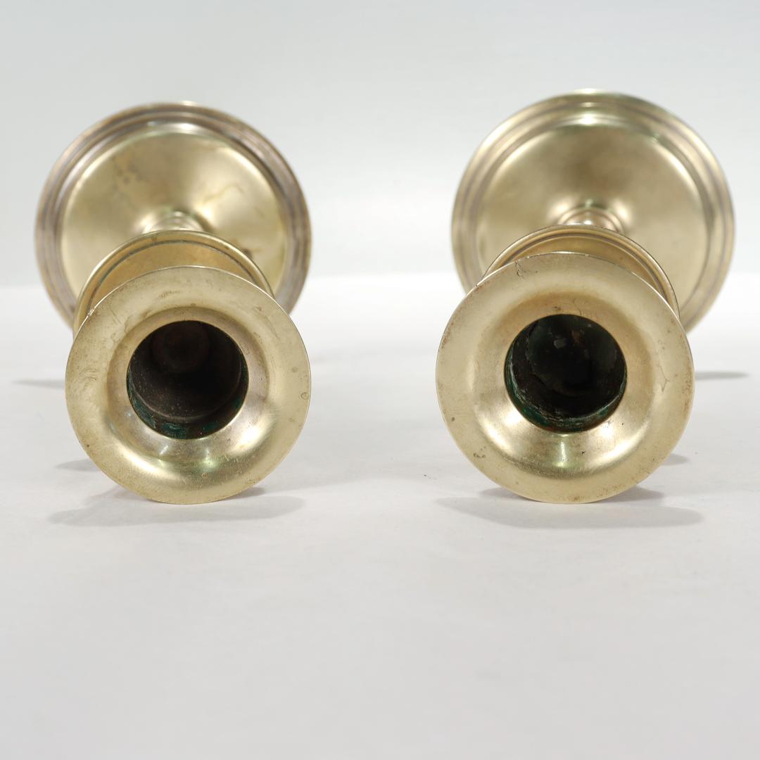 Pair of Antique Austrian Brass Candlesticks w Cold Painted Bronze ...