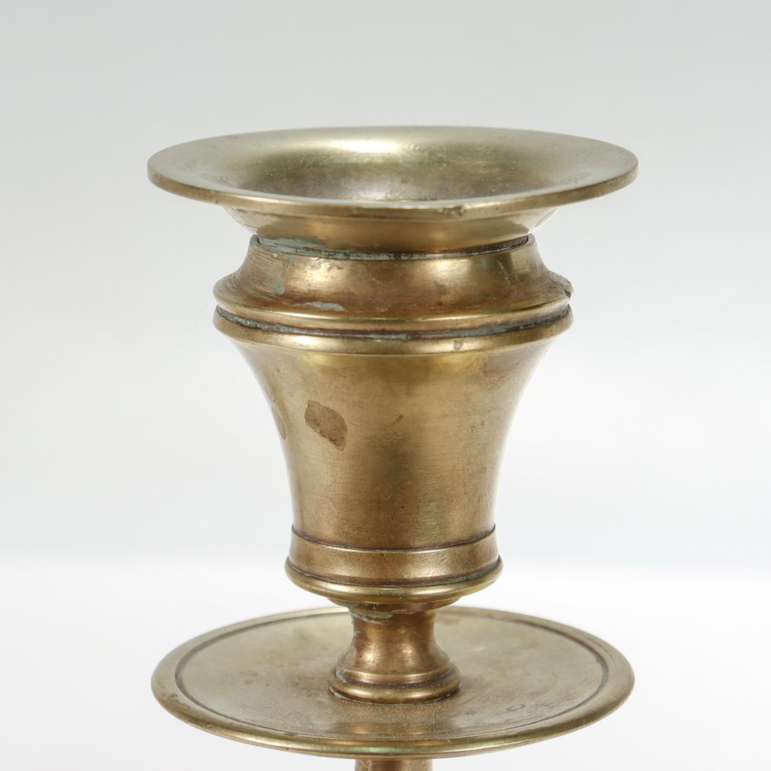 Pair of Antique Austrian Brass Candlesticks w Cold Painted Bronze ...