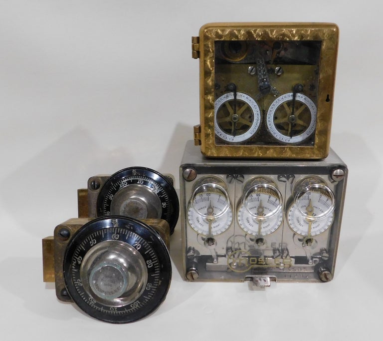 Pair of Antique Bank Vault Safe Timers Locks Tumblers at 1stDibs