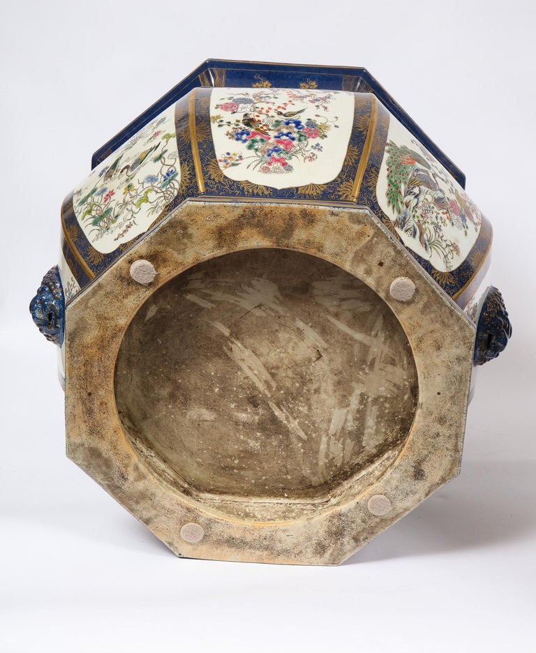 Antique Blue Chinese Porcelain Octagonal Shaped Fishbowls with ...