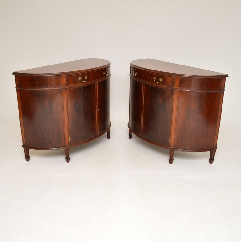 Pair of Antique Bow Front Cabinets at 1stDibs
