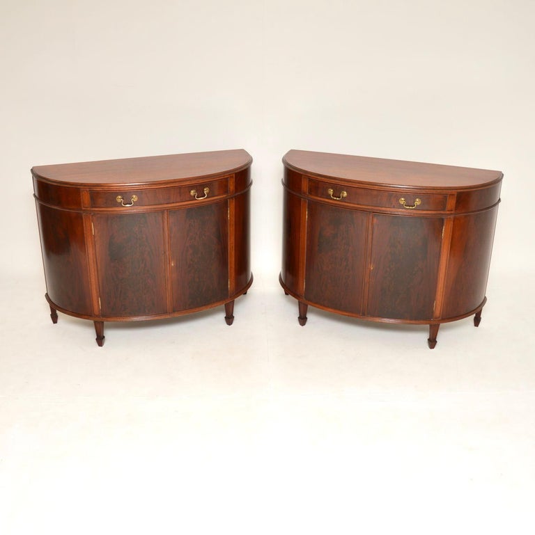 Pair of Antique Bow Front Cabinets at 1stDibs
