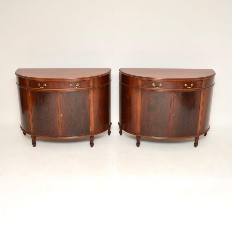 Pair of Antique Bow Front Cabinets at 1stDibs