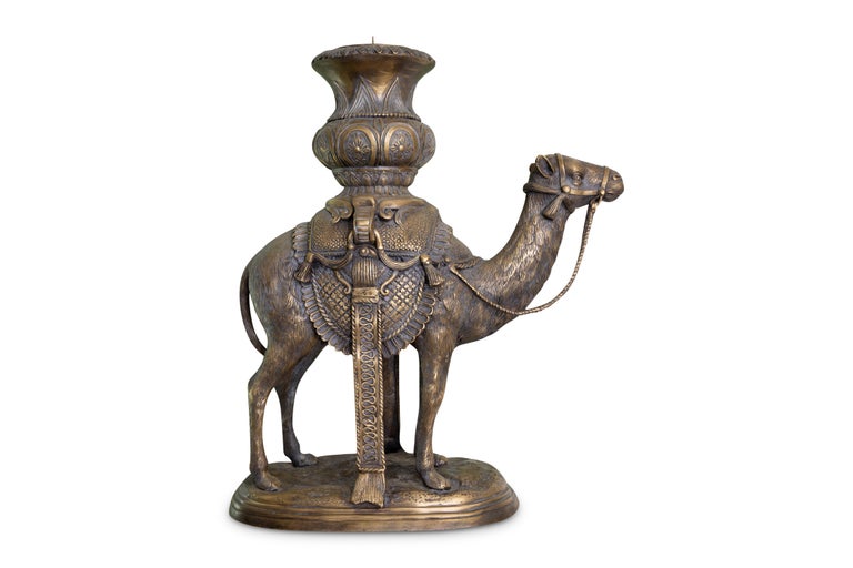Pair of Antique Brass Camel Sculptures For Sale at 1stDibs