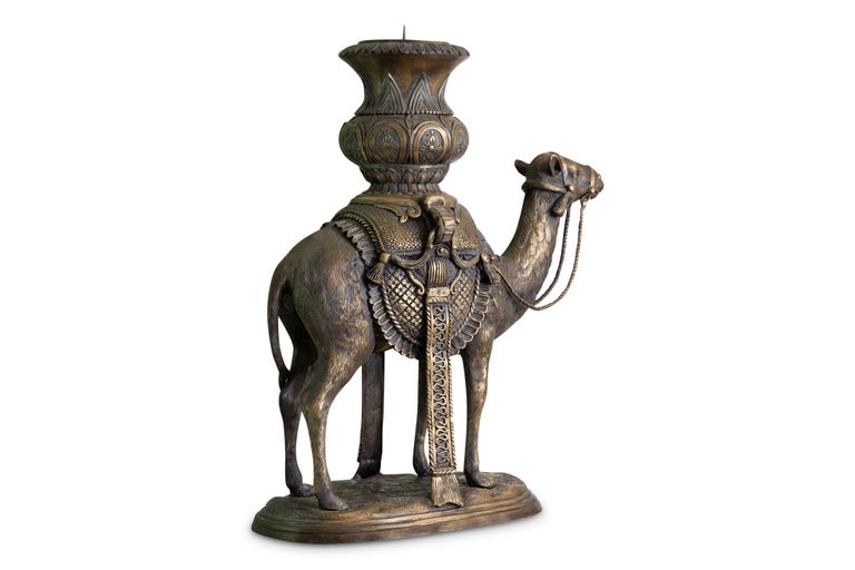 Pair of Antique Brass Camel Sculptures For Sale at 1stDibs