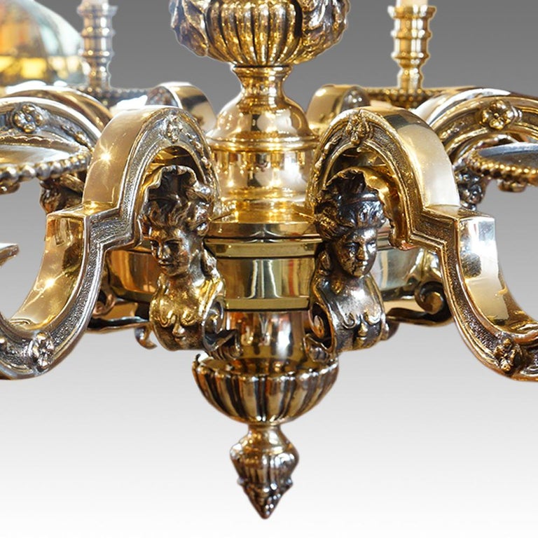 Pair of magnificent Antique Bronze Chandeliers, early 20th century ...