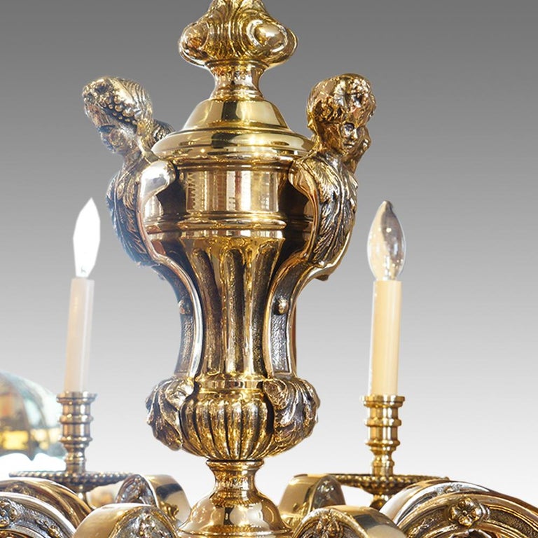 Pair of magnificent Antique Bronze Chandeliers, early 20th century ...