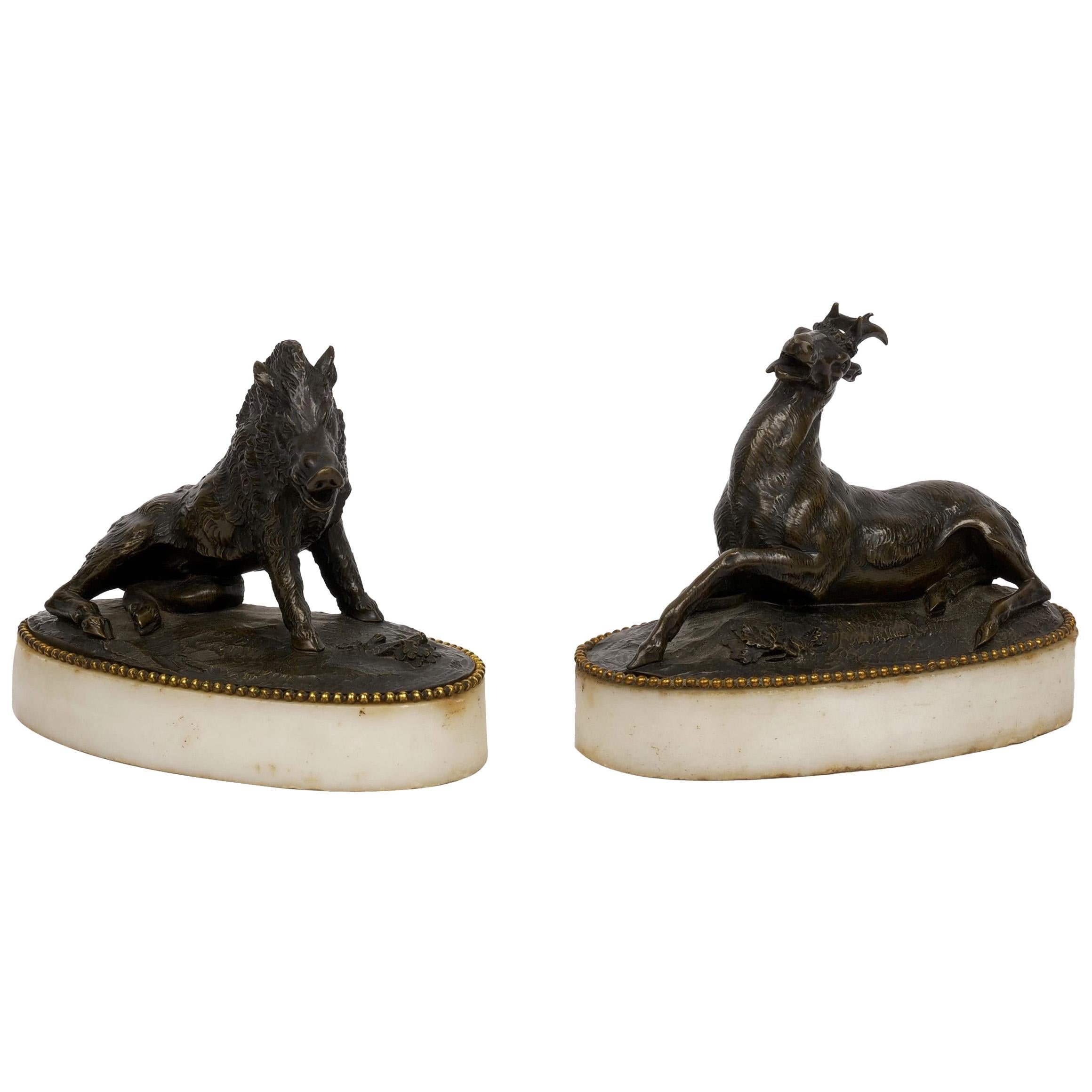 Louis Vidal, Bronze of a Wounded Stag, Barye, circa 1863 at 1stDibs