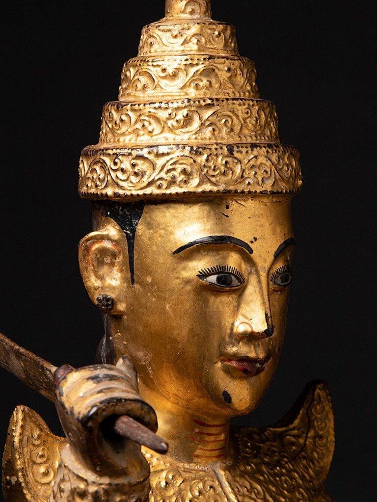 Pair of Antique Burmese Nat Statues from Burma For Sale at 1stDibs