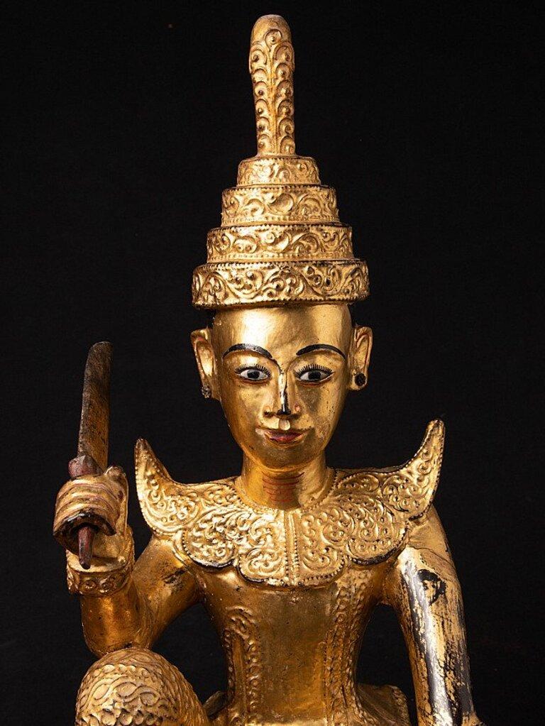 Pair of Antique Burmese Nat Statues from Burma For Sale at 1stDibs