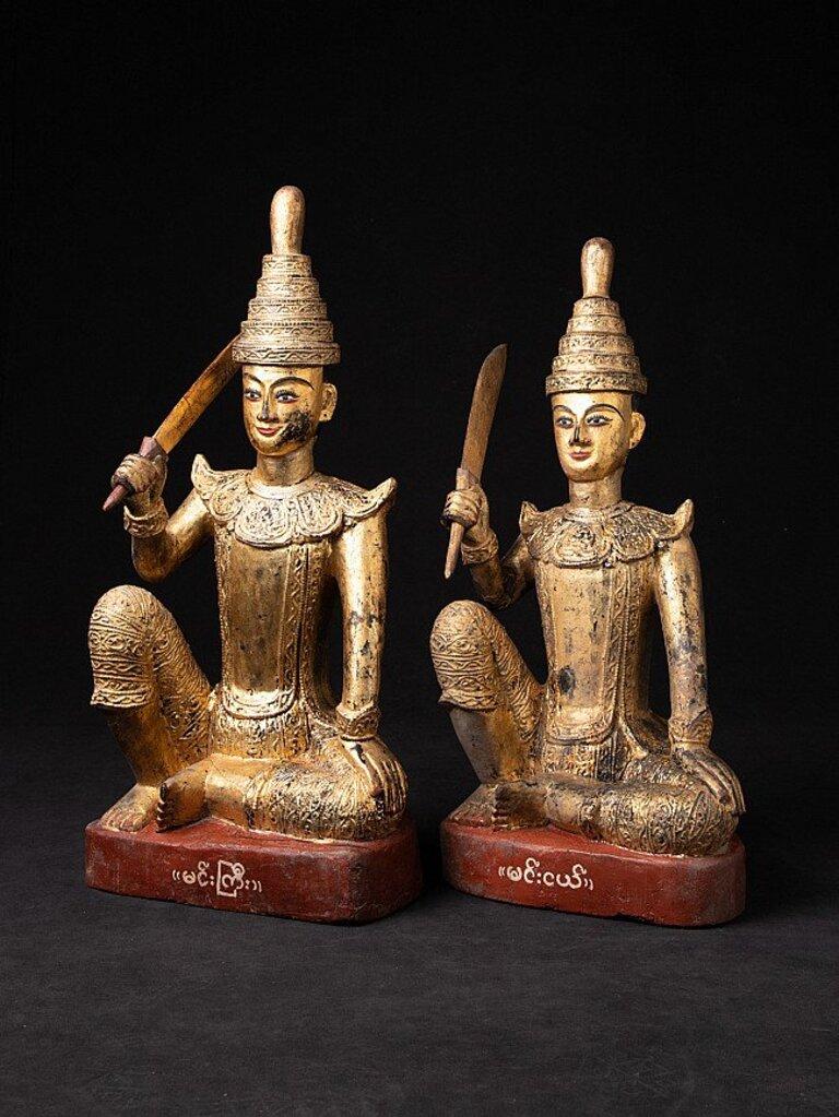 Pair of Antique Burmese Nat Statues from Burma For Sale at 1stDibs