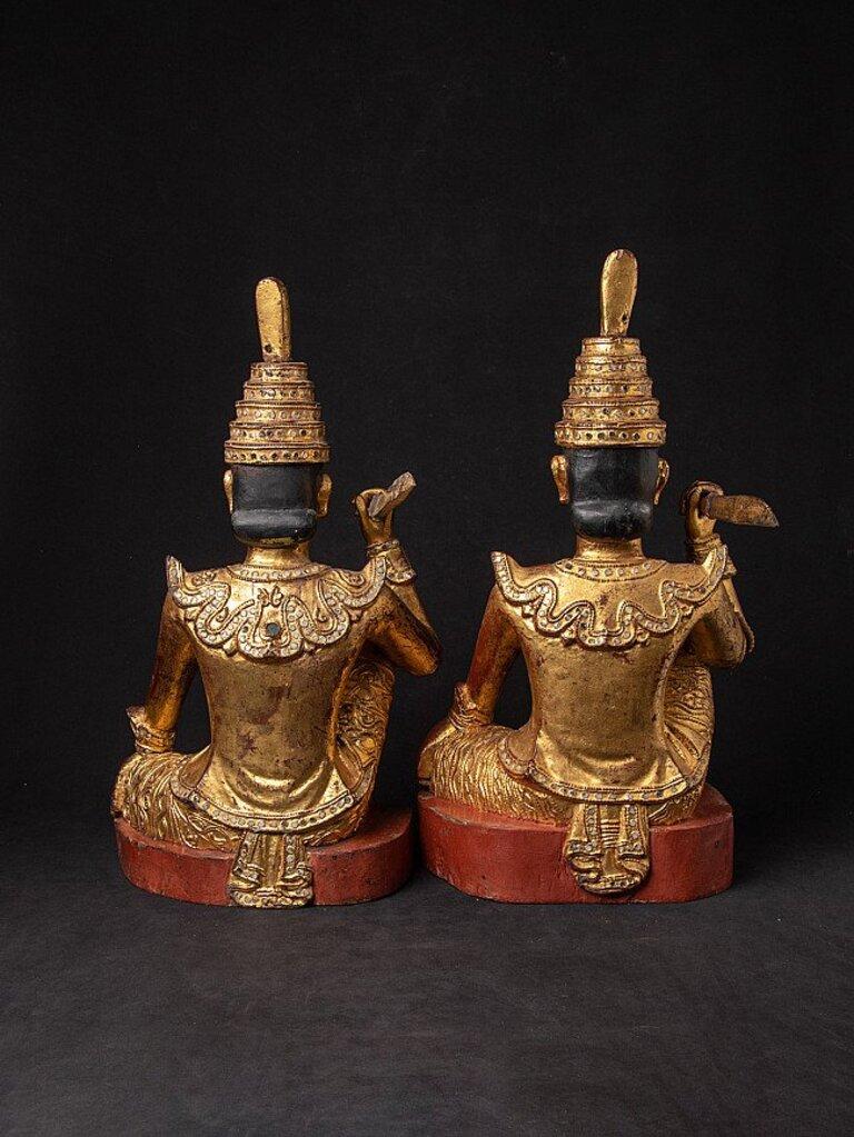 Pair of Antique Burmese Nat Statues from Burma For Sale at 1stDibs