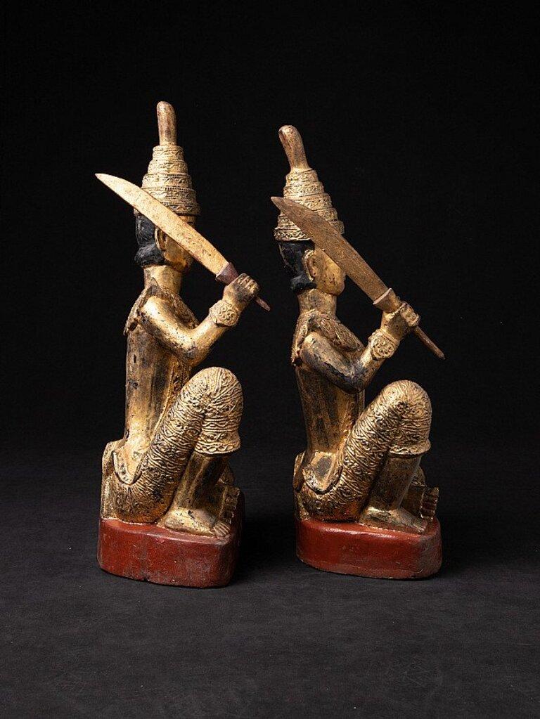 Pair of Antique Burmese Nat Statues from Burma For Sale at 1stDibs