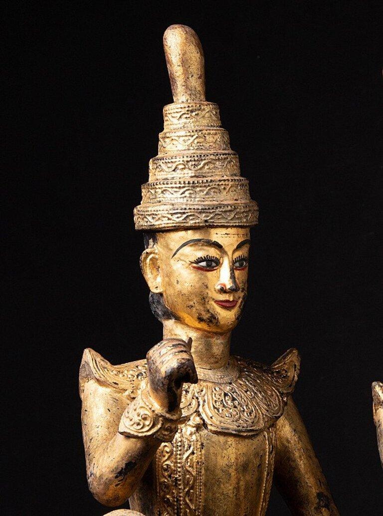 Pair of Antique Burmese Nat Statues from Burma For Sale at 1stDibs
