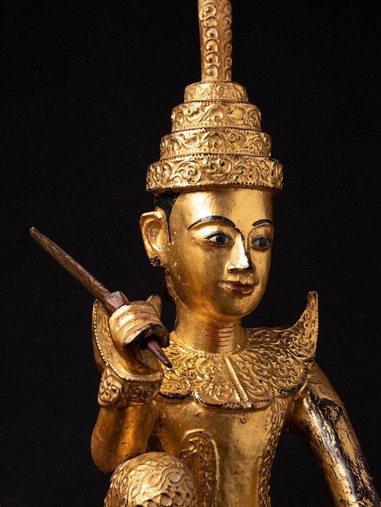 Pair of Antique Burmese Nat Statues from Burma For Sale at 1stDibs