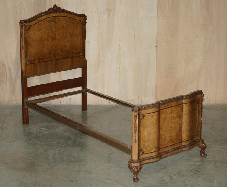 Pair of Antique Burr Walnut circa 1900 Single Bedsteads Bed Frames Part ...