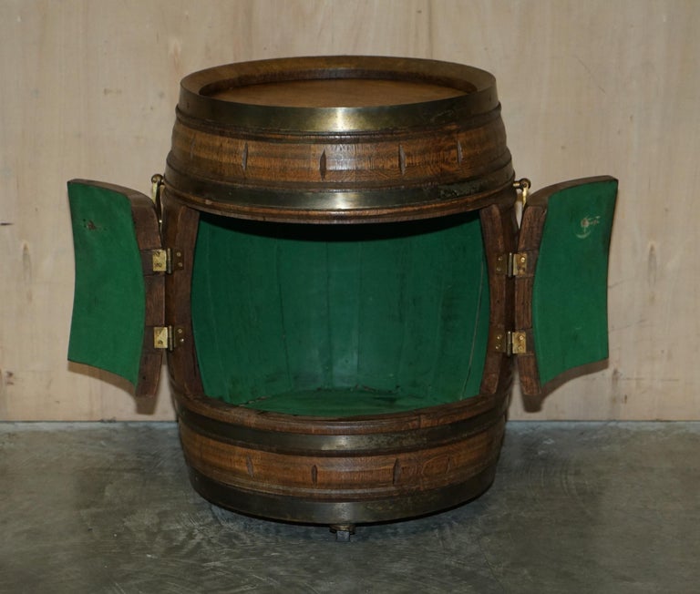 Pair of Antique Carved Side Table Sized Barrels Made into Bars / Drinks ...