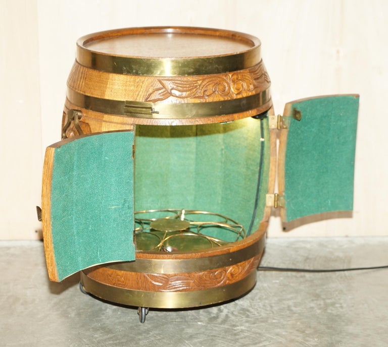 Pair of Antique Carved Side Table Sized Barrels Made into Bars / Drinks ...