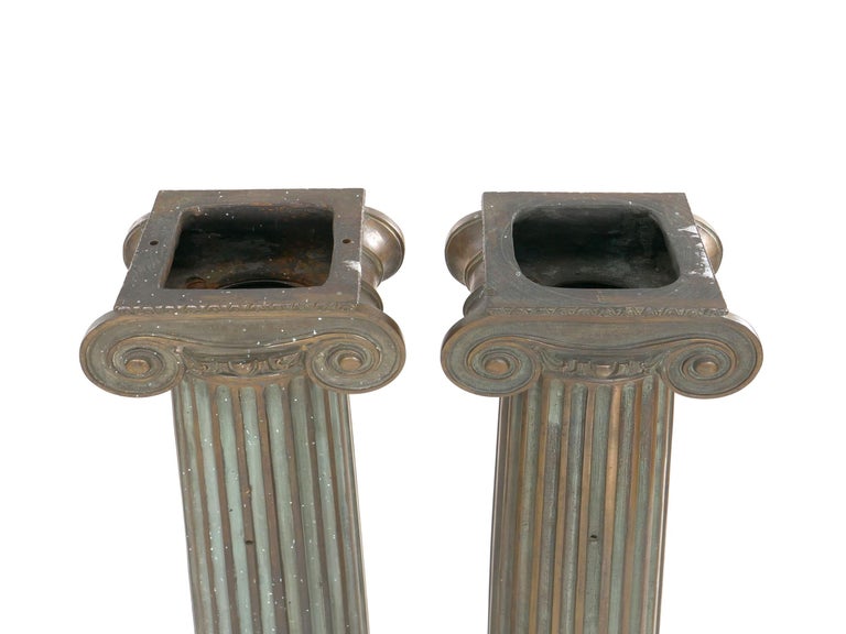 Pair of Antique Cast Bronze Columns Pillars, Early 20th Century at ...