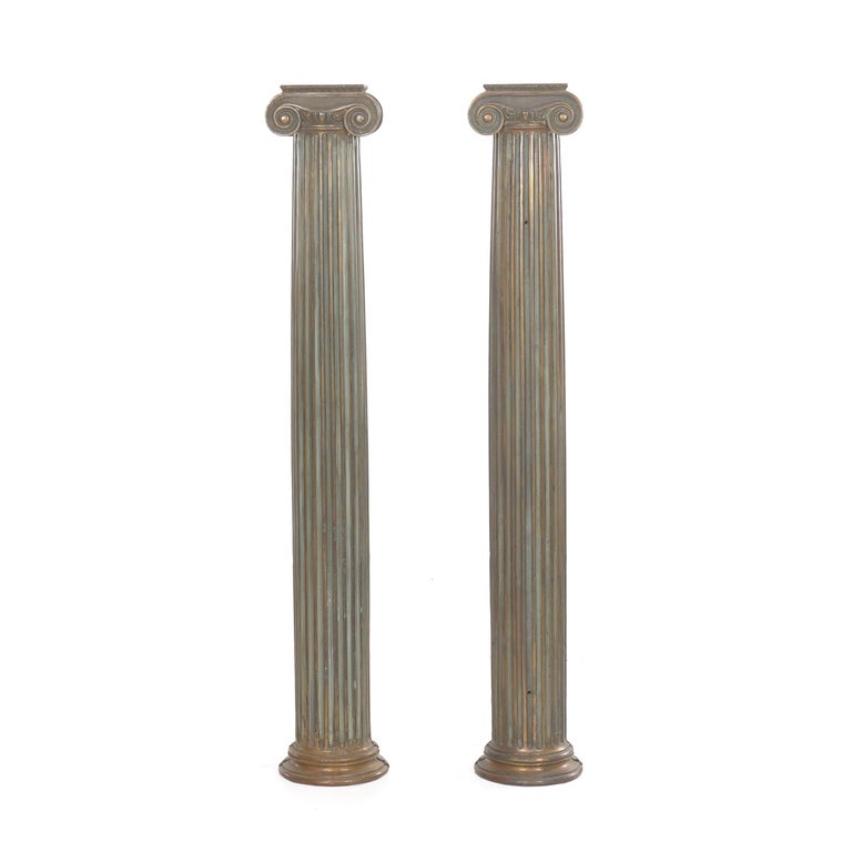 Pair of Antique Cast Bronze Columns Pillars, Early 20th Century at ...