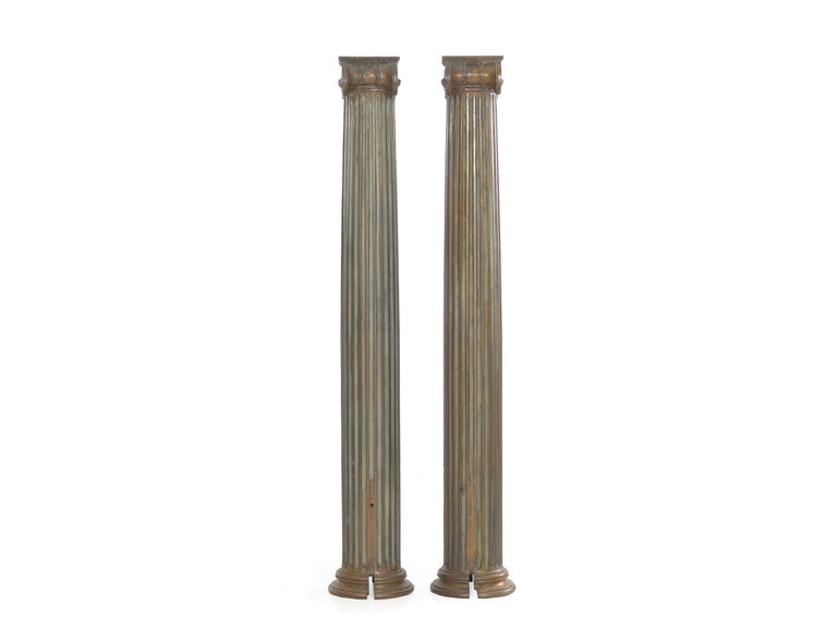 Pair of Antique Cast Bronze Columns Pillars, Early 20th Century at ...
