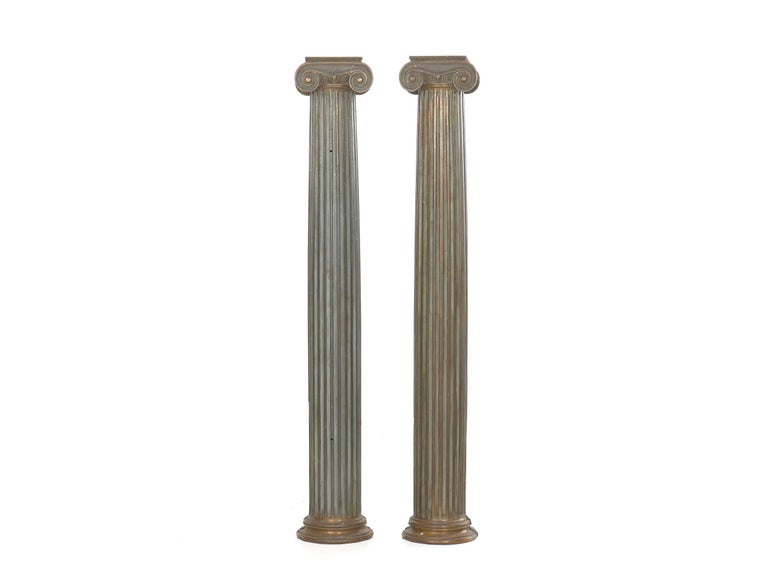 Pair of Antique Cast Bronze Columns Pillars, Early 20th Century at ...