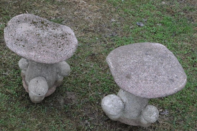 Pair of Antique Cast Cement Garden Toad Stools at 1stDibs | concrete ...