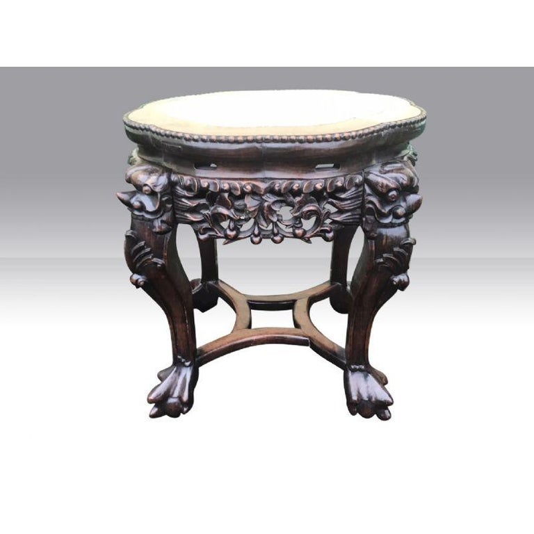 Pair of Antique Chinese Cherrywood Pot Stand Tables For Sale at 1stDibs ...