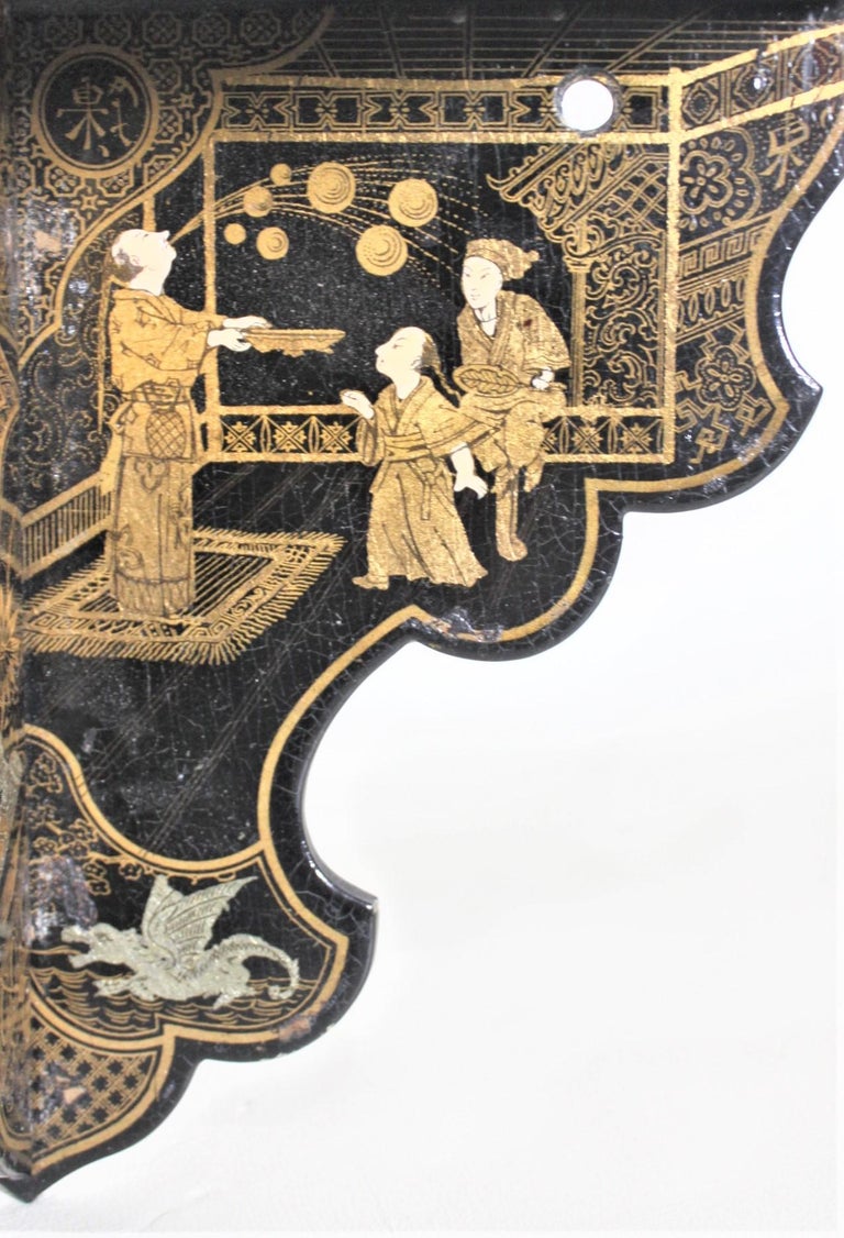 Pair of Antique Chinese Inspired Wall Shelves or Brackets with Detailed ...