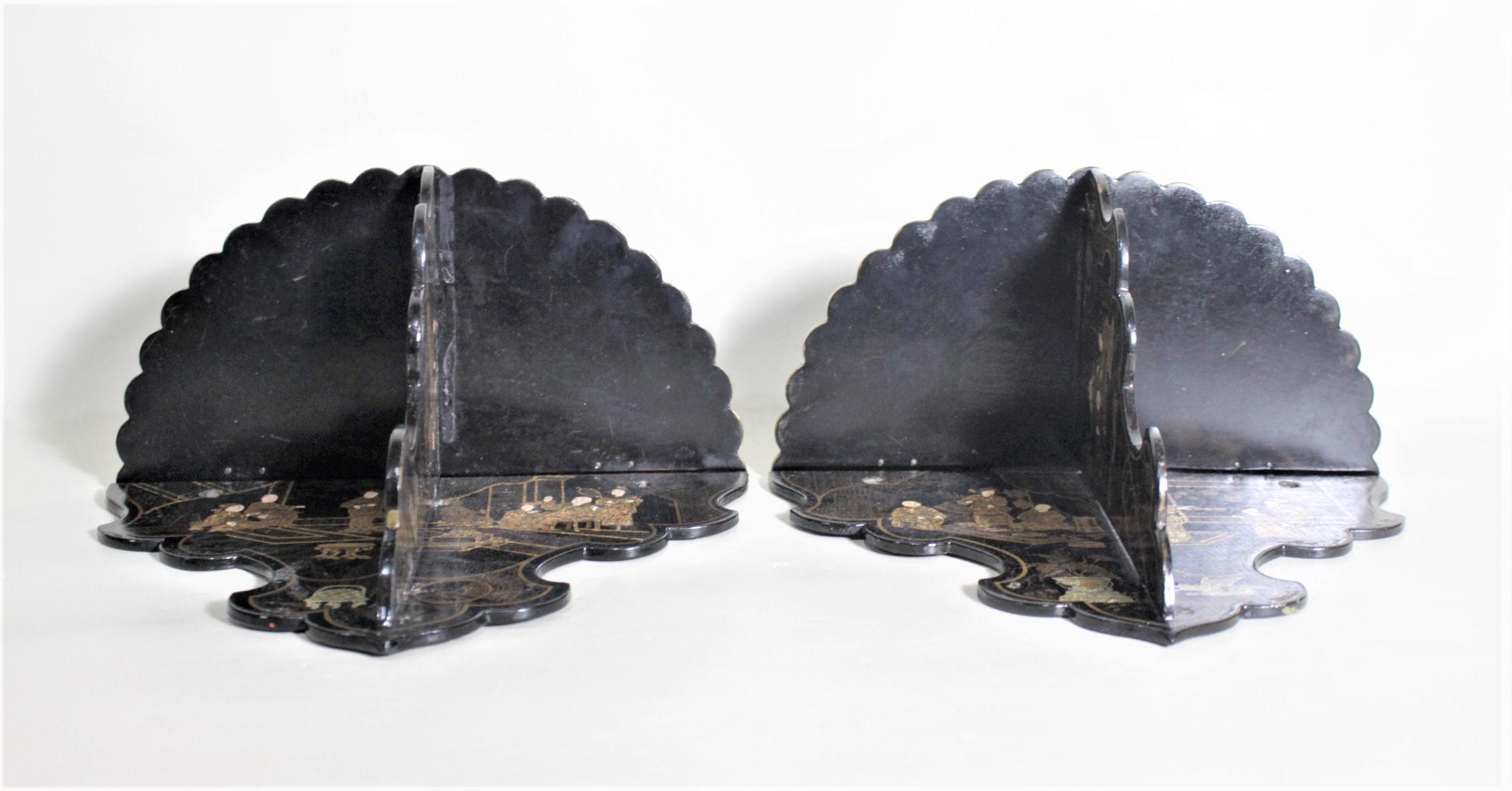 Pair of Antique Chinese Inspired Wall Shelves or Brackets with Detailed ...