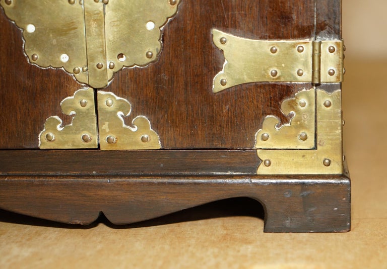 Pair of Antique Chinese Table Top Vanity Jewellery Box Cabinets Folding ...