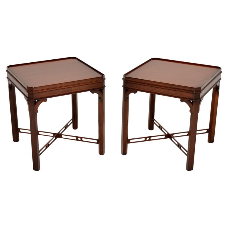 Pair of Antique Chippendale Style Side Tables at 1stDibs