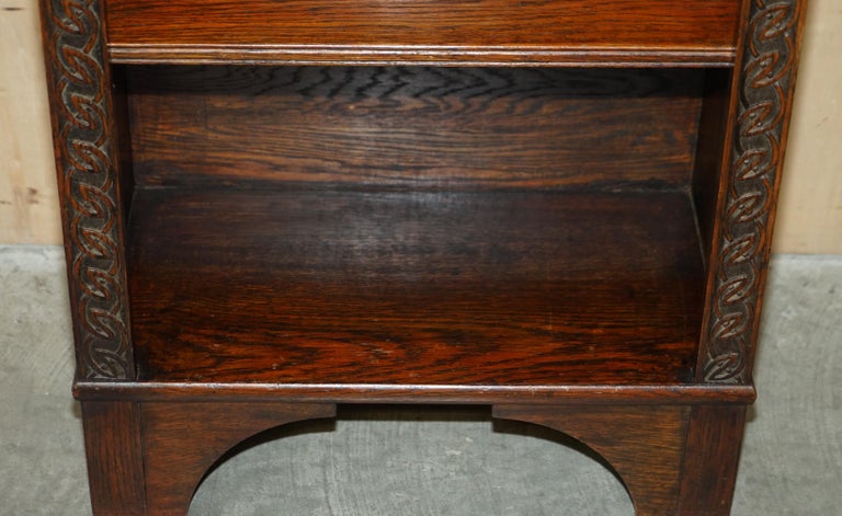 PAIR OF ANTIQUE CIRCA 1880 JACOBEAN REVIVAL TALL WATERFALL LiBRARY ...