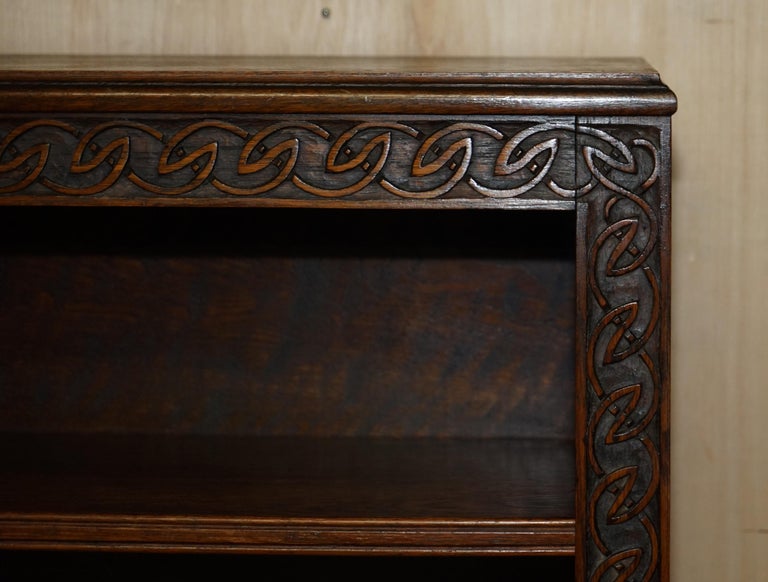 PAIR OF ANTIQUE CIRCA 1880 JACOBEAN REVIVAL TALL WATERFALL LiBRARY ...