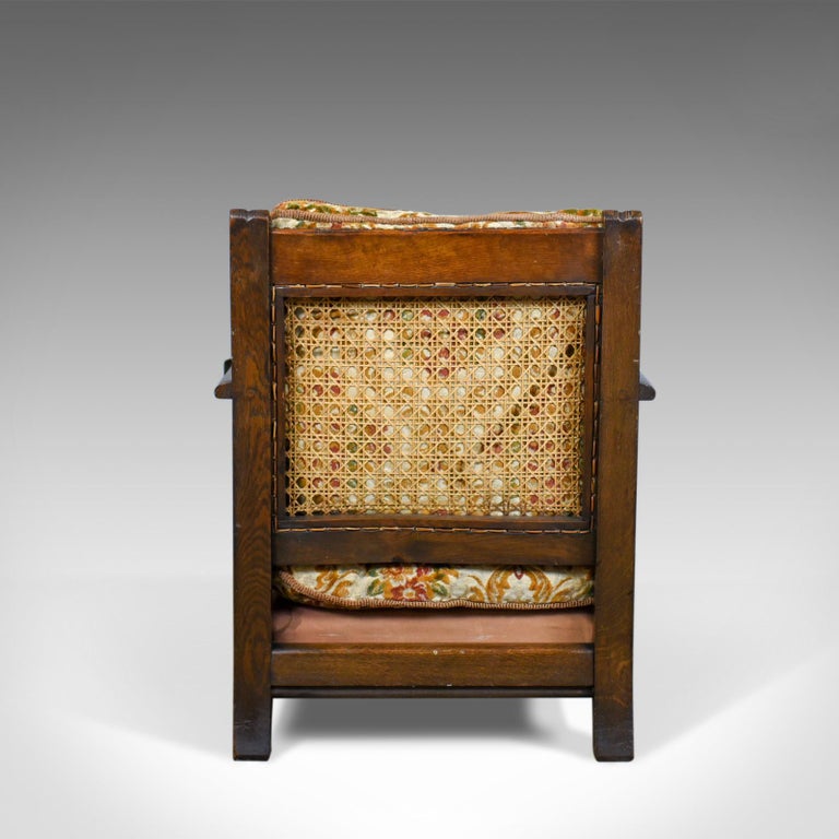 Pair of Antique, Conservatory Chairs, Oak, English, Bergere Armchairs ...