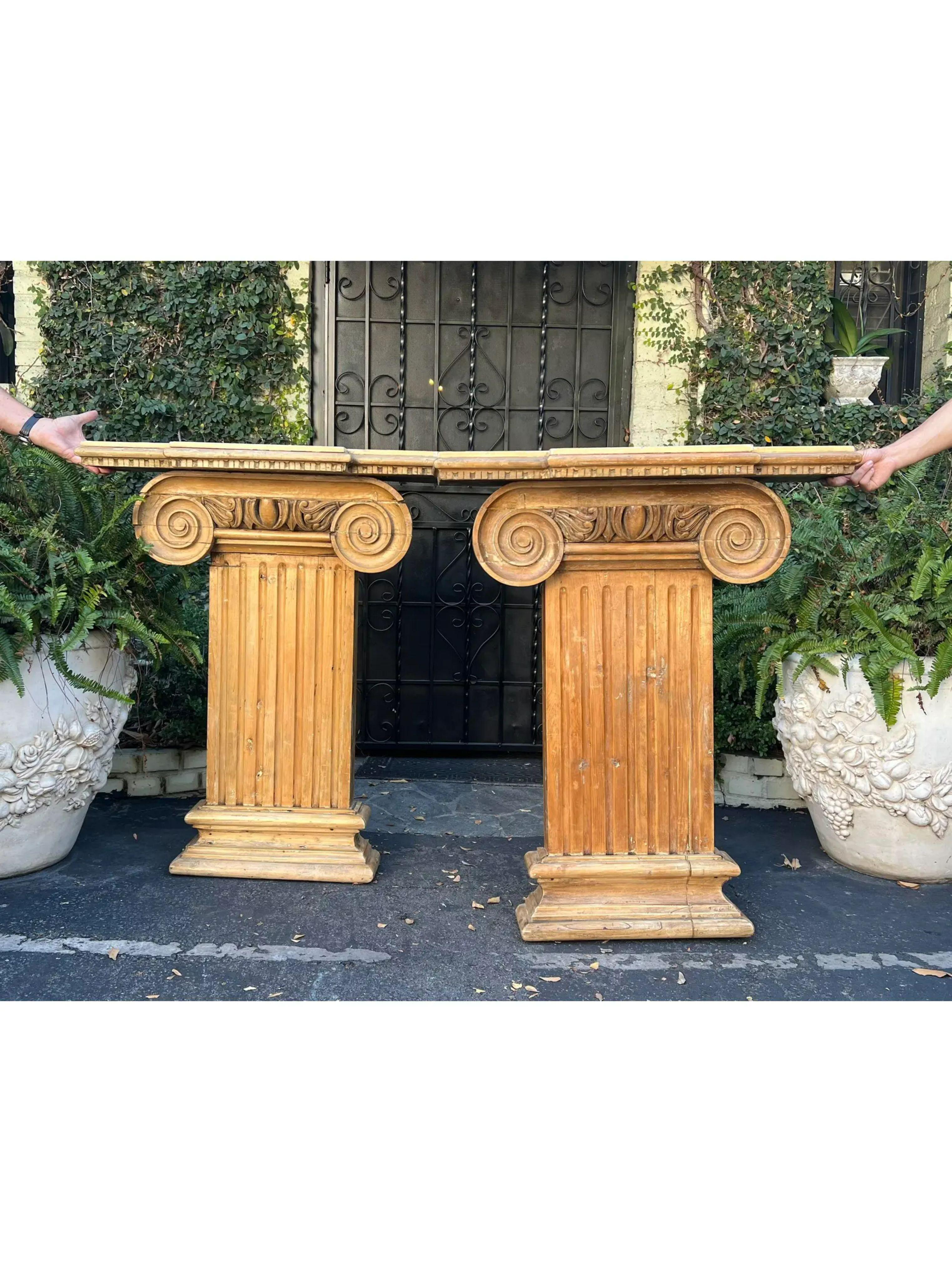 Pair of Antique Corinthian Column Now Console Tables, 18th Century at ...