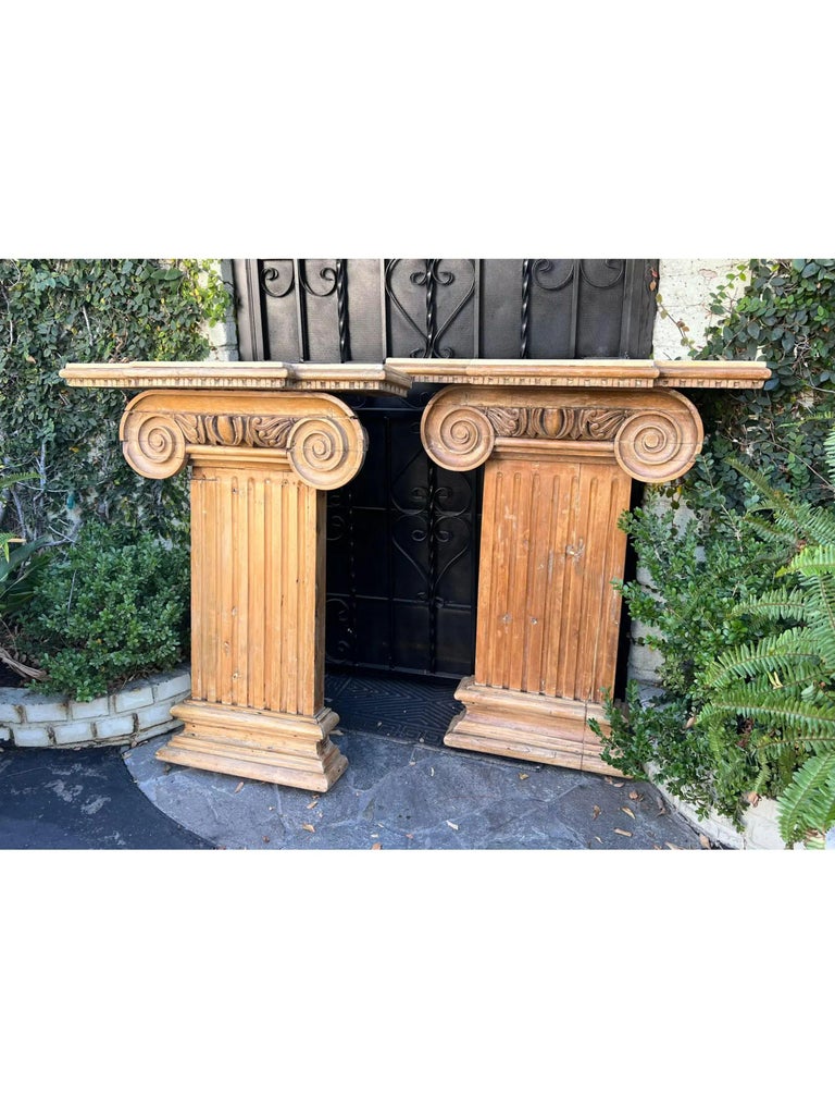 Pair of Antique Corinthian Column Now Console Tables, 18th Century For ...