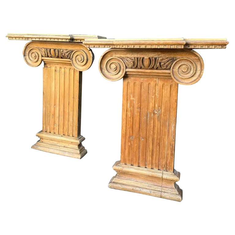 Pair of Antique Corinthian Column Now Console Tables, 18th Century For ...