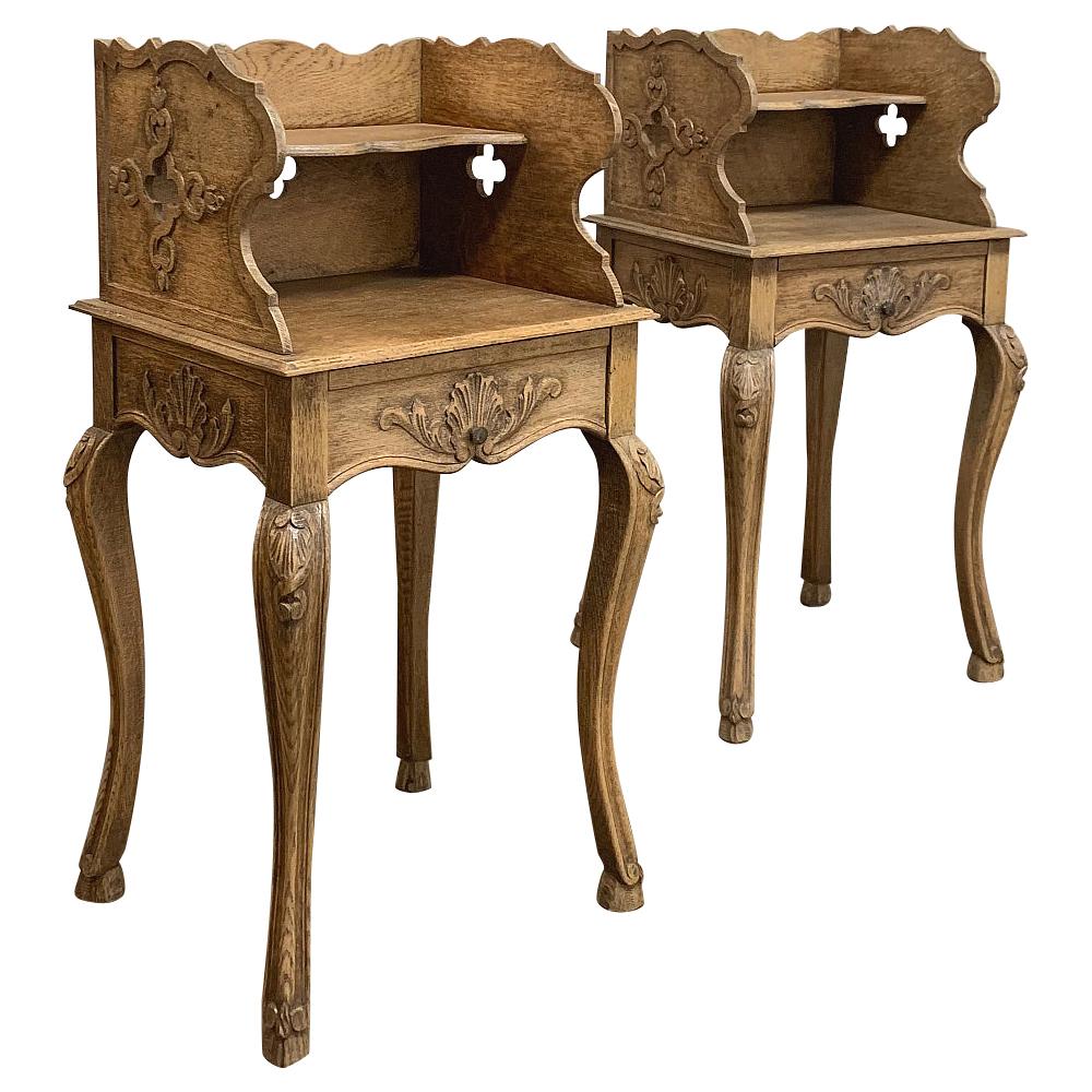 Pair of Antique Country French Nightstands at 1stDibs